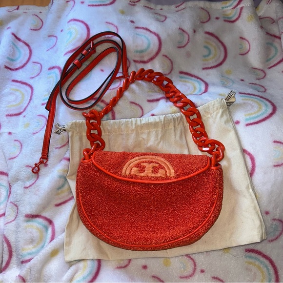 Tory Burch | Bags | Tory Burch Mini Fleming Soft Raffia Crescent Bag ...